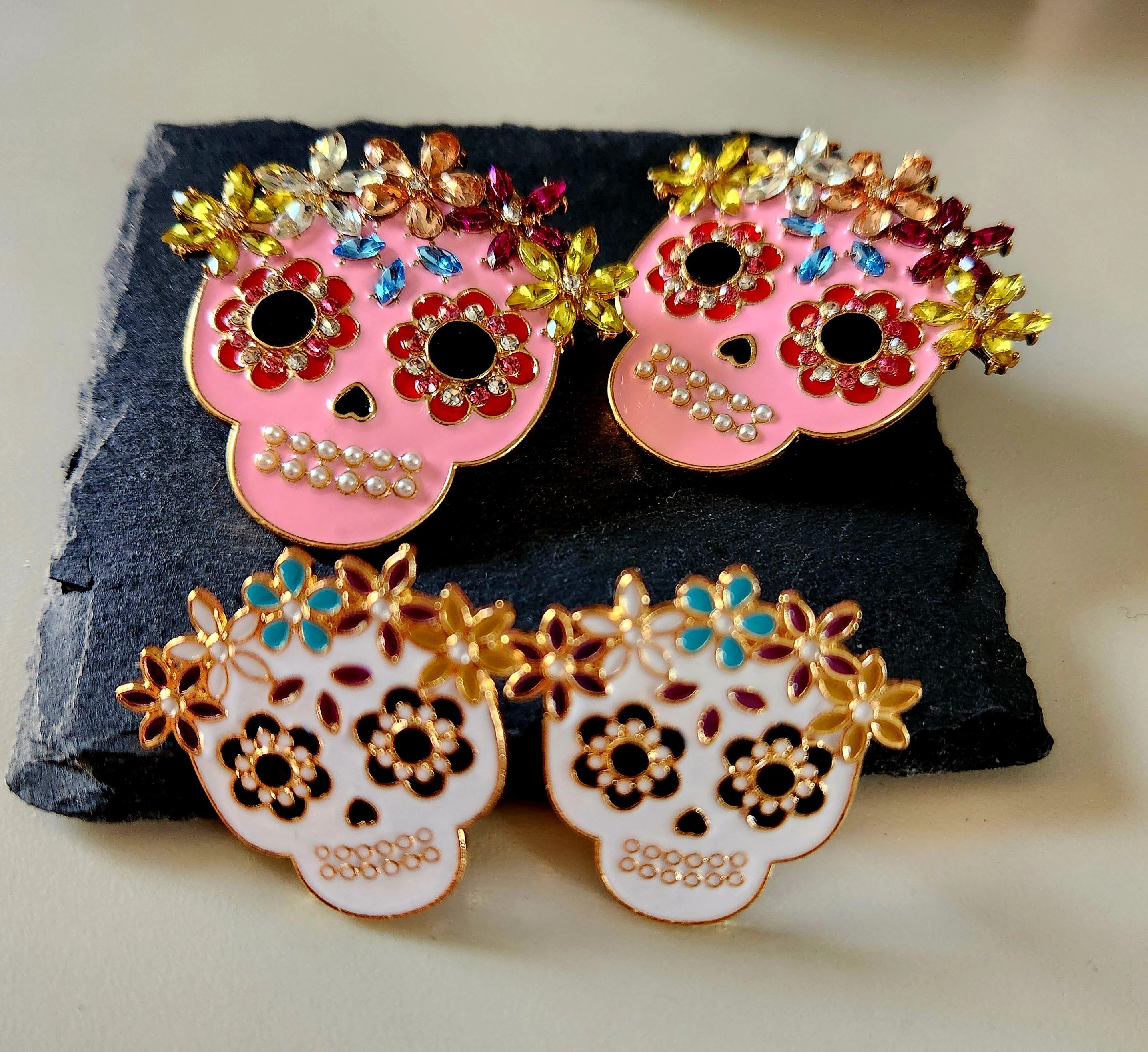 Sugar Skull with Crown of Flowers – Trendz Fashion Jewelry